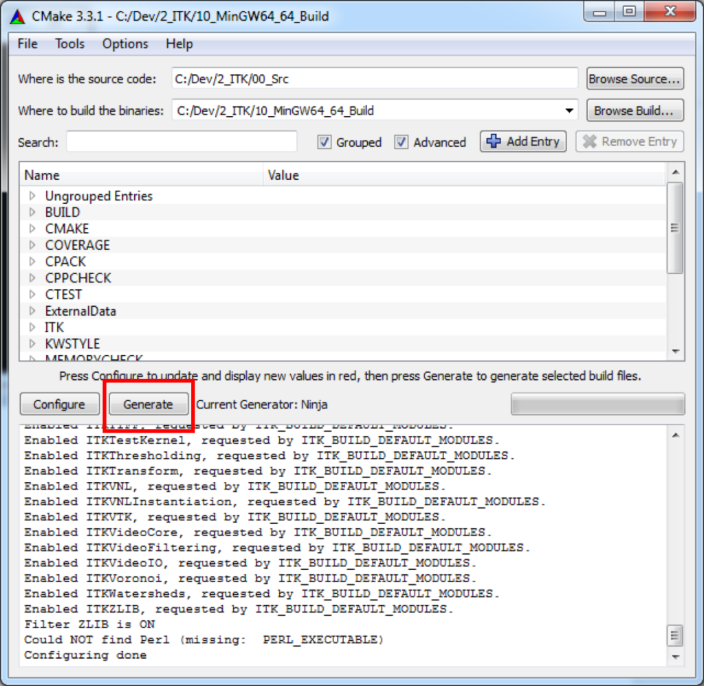 Building ITK with the Mingw-w64 Compiler
