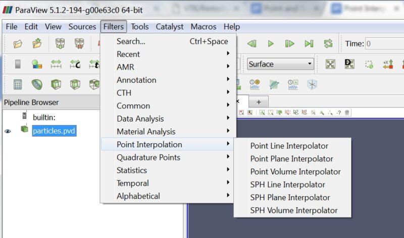 Point and Smoothed-Particle Hydrodynamics (SPH) Interpolation in ParaView