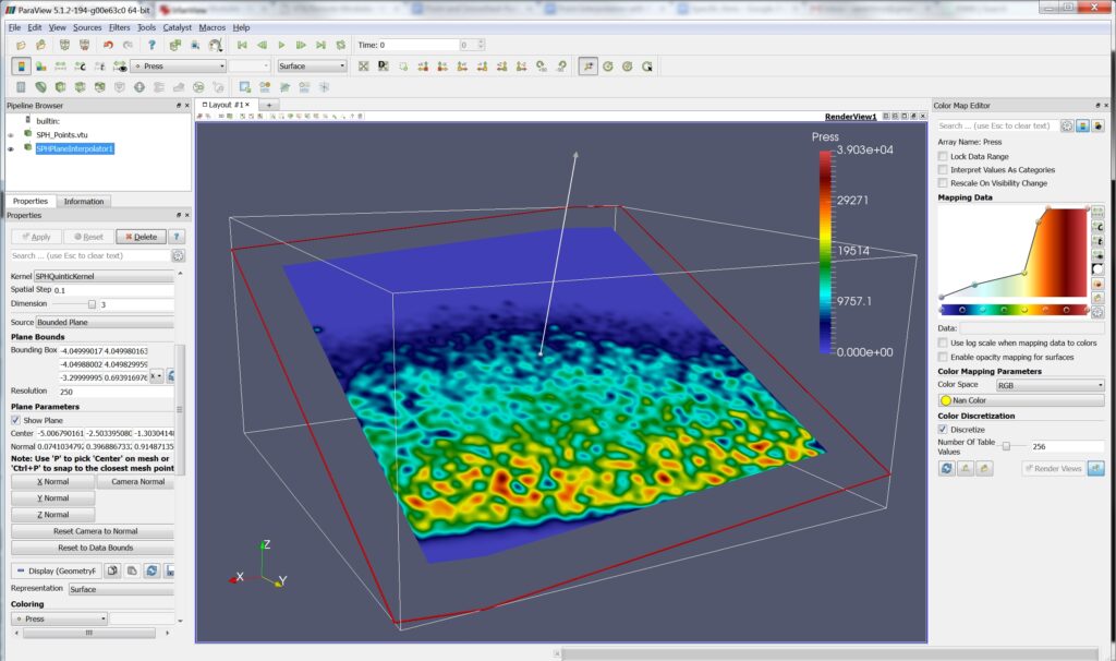 Point and Smoothed-Particle Hydrodynamics (SPH) Interpolation in ParaView