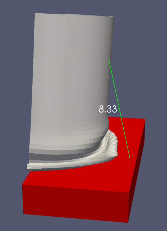 Measuring oriented bounding box axes with ParaView’s Bounding Ruler