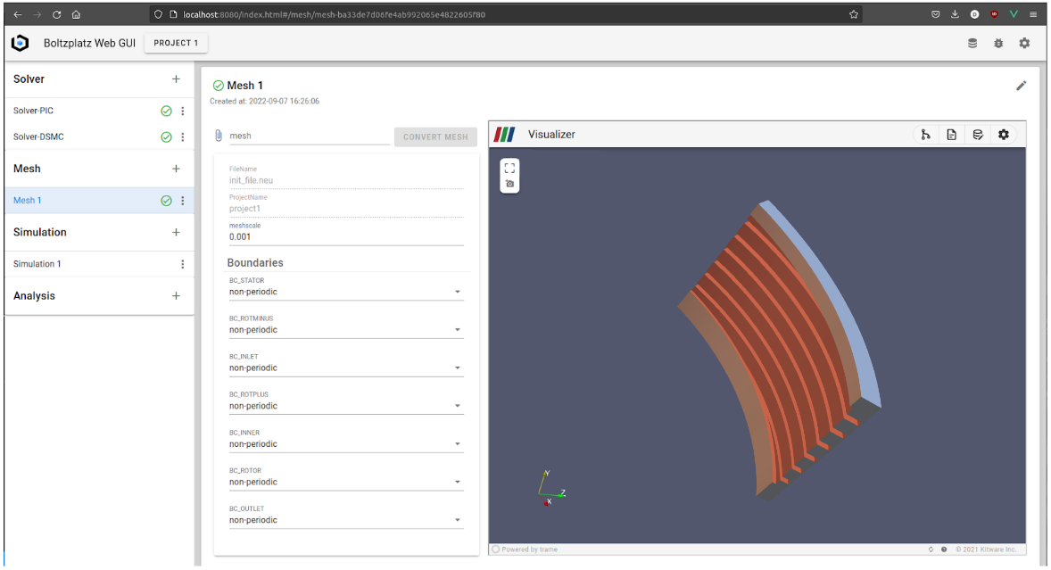 Numerical plasma dynamics from the comfort of your web browser with trame