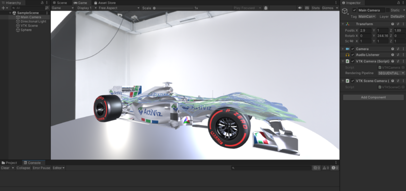 VTKUnity-ActiViz release: Multiple VTK cameras in the Unity Editor