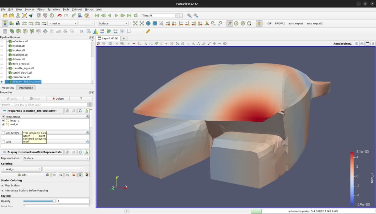 Automotive Acoustic Simulation Post-processing with ParaView